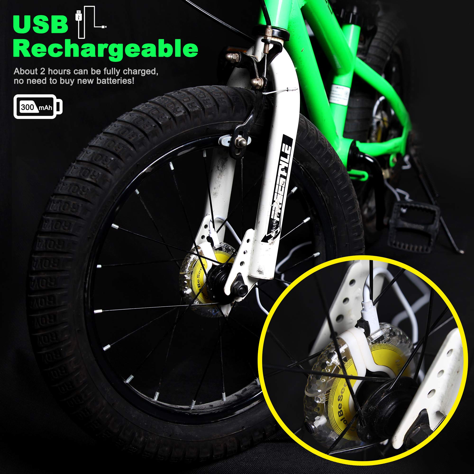 DAWAY Rechargeable Bike Wheel Lights - A16 Cool Led Bicycle Tire Light ...